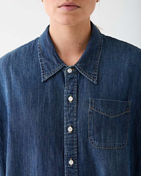 Denimist – S/S Button Down Shirt Seymour Indigo – Tenue de Nîmes