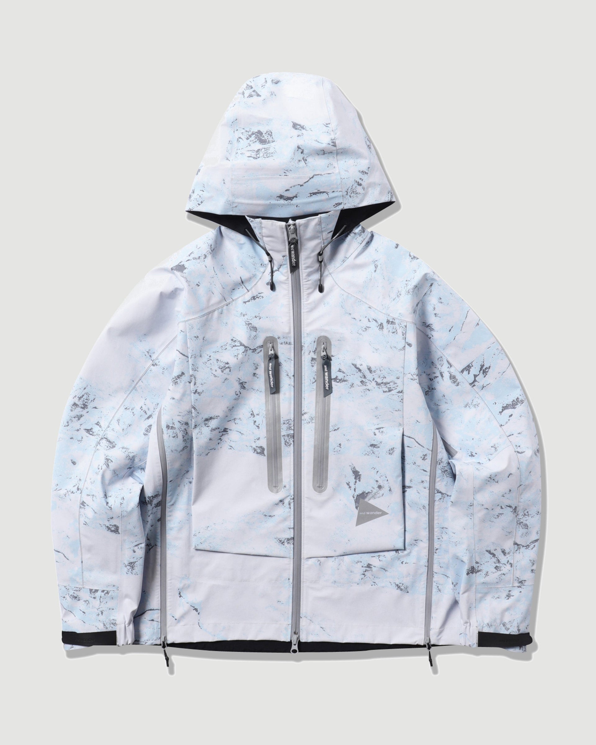 and wander – Printed PERTEX SHIELD Rain Jacket Blue – Tenue de Nîmes