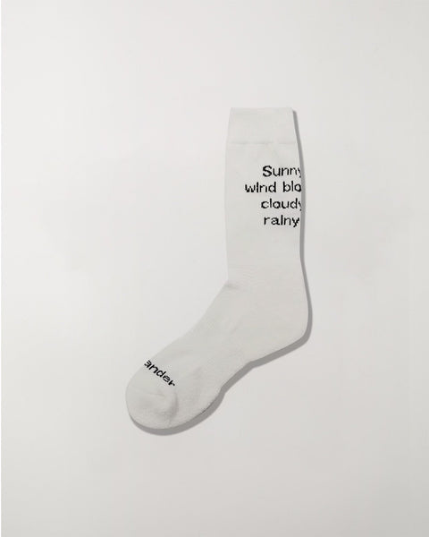 and wander – PE CO Pile Socks Off White – Tenue de Nîmes