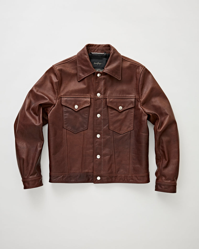 SECOND/LAYER – Trucker Jacket Brown – Tenue de Nîmes
