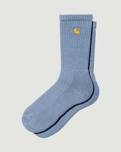 Carhartt WIP – Chase Socks Charm Blue/Gold – Tenue de Nîmes