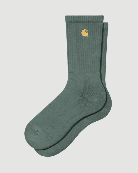 Carhartt WIP – Chase Socks Silver Pine/Gold – Tenue de Nîmes