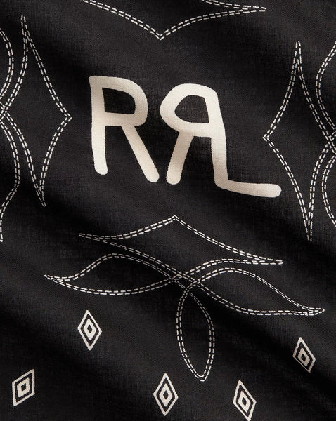 RRL – Ranch Logo Bandana Black/Cream – Tenue de Nîmes